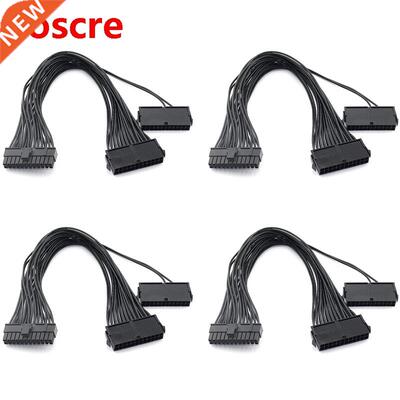 4Pcs SATA Cables, Dual PSU Power Supply 24-Pin Adapter Cable