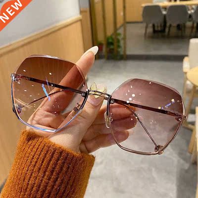 Fashion Rimless Sunglasses Women Vintage Classic Designer Su