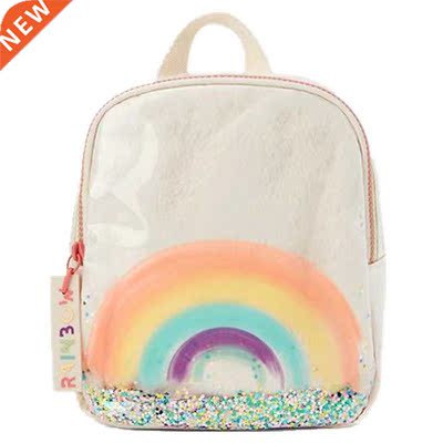2022 New Plush Transparent Sequins Rainbow School Bag Kinder