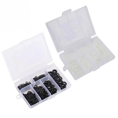 500pcs M2-M6 Nylon Flat Washer Gasket Plain Washers Assortme