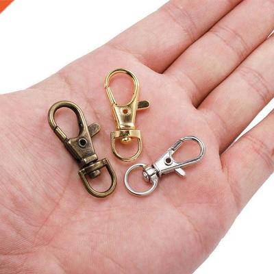 10pcs/lot Gold Silver Split Key Ring Swivel Lobster Clasp Co