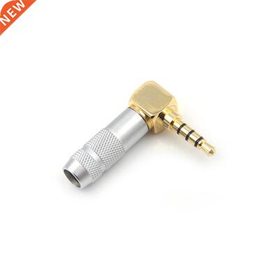 Silver Stereo 3.5mm 4 Pole 90 Degree Repair Headphone Jack P