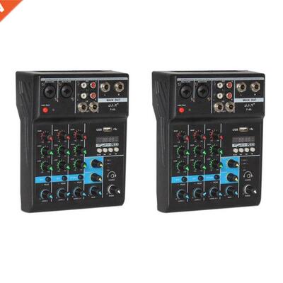 2X Professional 4 Channel Bluetooth Mixer Audio Mixing DJ Co
