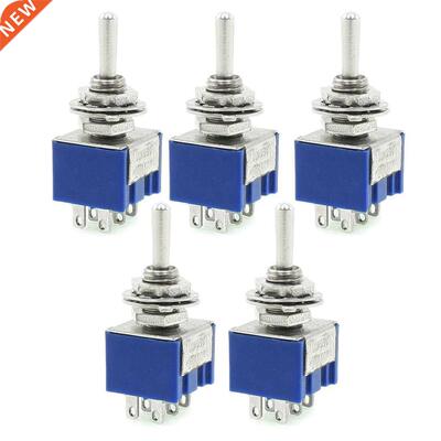 5 Pcs ON-OFF-ON 3-Terminals Pole Throw Toggle Switch 6A 125V
