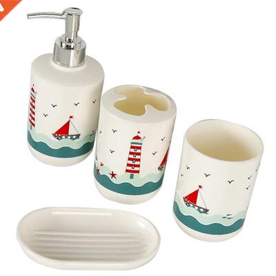 4Pcs/Set Prntng Bathroom Accessory Set Household Decor Lot