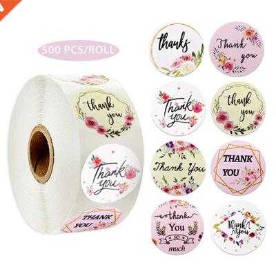 Paper Floral Thank You Stickers Seal Labels 100-500pcs 1&amp
