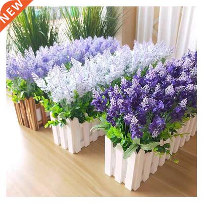 Artificial Flowers Flocked Plastic Lavender Bundle Fake Plan