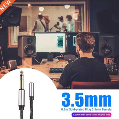 0.2m 6.35mm Male to 3.5mm Female Cable Aluminum Alloy Connec