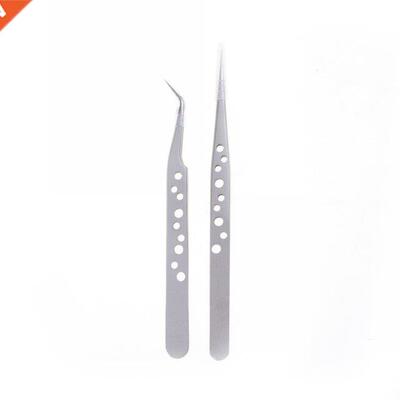 Electronic Tweezers Stainless Steel Precision Straight Curve