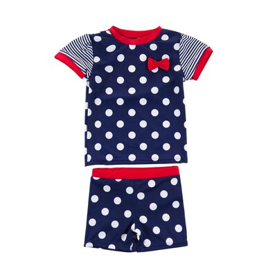 Wishere Two Pieces Girls Swimsuit Dot Style Bathers Beachwea