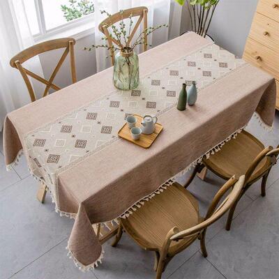 Rectangle Table Cloth Dinner Table Tassel Cover Home Restaur