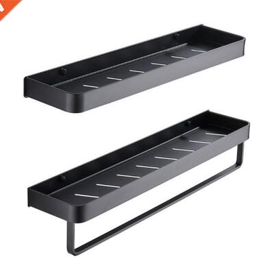 Wall Mounted Bathroom Shelf with Towel Bar Aluminum Shampoo