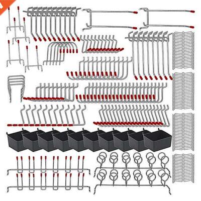 228 Pcs Pegboard Hooks Assortment with Metal Hooks Sets, Peg
