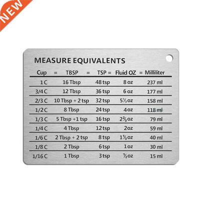 Stainless Steel Measuring Cups Conversion Chart Magnetic Mou