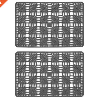2PCS Silicone Kitchen Sink Mat,Great Sink Protector Grid Acc