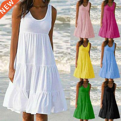 Summer new Dress White Dress Women Fashion Casual Plus Size