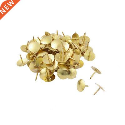 100 Pcs Pack Office Gold Tone Thumbtacks