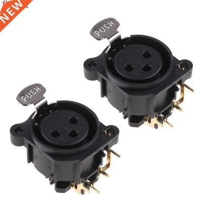 2pcs 3-Pole XLR Female Jack Panel Mount Chassis Socket Conne