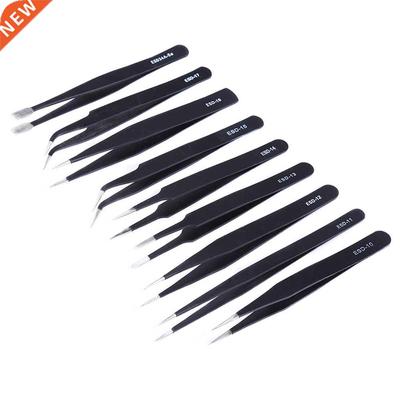 Stainless Steel ESD Tweezers Pinzas Pincet Anti Static Preci