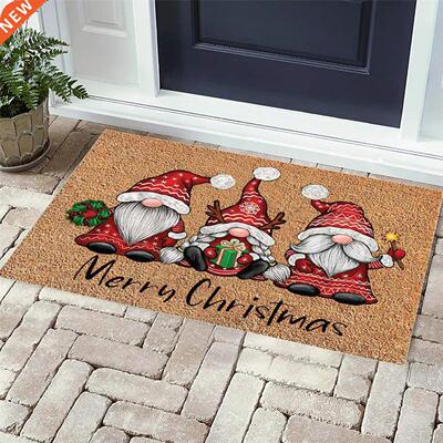 Christmas Cartoon Printing Welcome Sign Carpet Home Room Bat