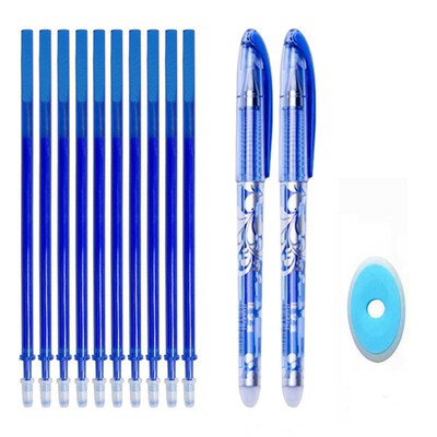 Erasable Pen Set Washable handle Blue Black Color Ink Writi