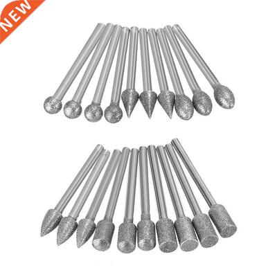 20Pcs 3mm Shank Diamond Grinding Burr Drill Bits Sets For Dr