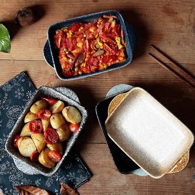 Japanese Styel Ceramic Baking Dish Rectangular Bakeware