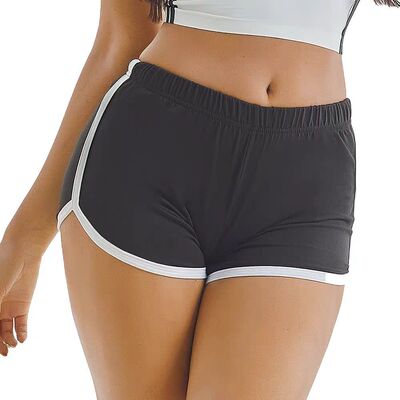 Solid color mid waist sports shorts for women 纯色运动短裤女