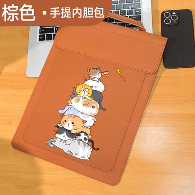 手提PU皮革印花防水电脑包套装