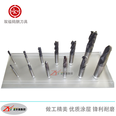 台湾FKF铣刀45度钨钢刀 1MM圆鼻铣刀 Φ1*R0.2/0.3*d4*50L 牛鼻刀