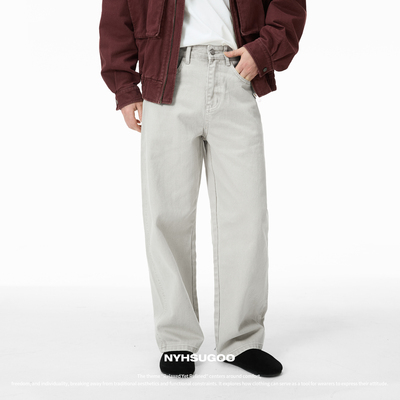 NYHSUGOO/南乙3557春夏男士新款阿苏特工艺洗水牛仔裤重磅全棉