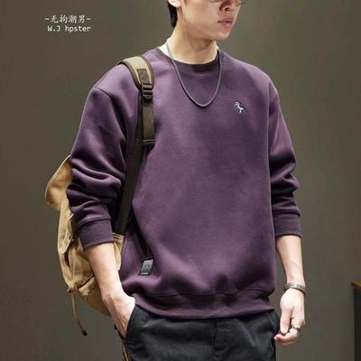 it neith BIAS潮牌2025春秋重磅休闲卫衣男加绒套头宽松刺绣外套