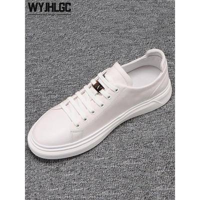 男鞋2025春季新款男士小白鞋休闲鞋真皮透气耐磨一脚蹬平底板鞋子