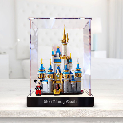 GWT亚克力展示盒适用le高40478迷你迪士尼城堡透明防尘罩模型收纳