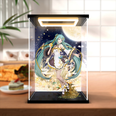 古薇媞适用FNEX 初音未来 中秋之夜 手办模型回灯亚克力展示盒