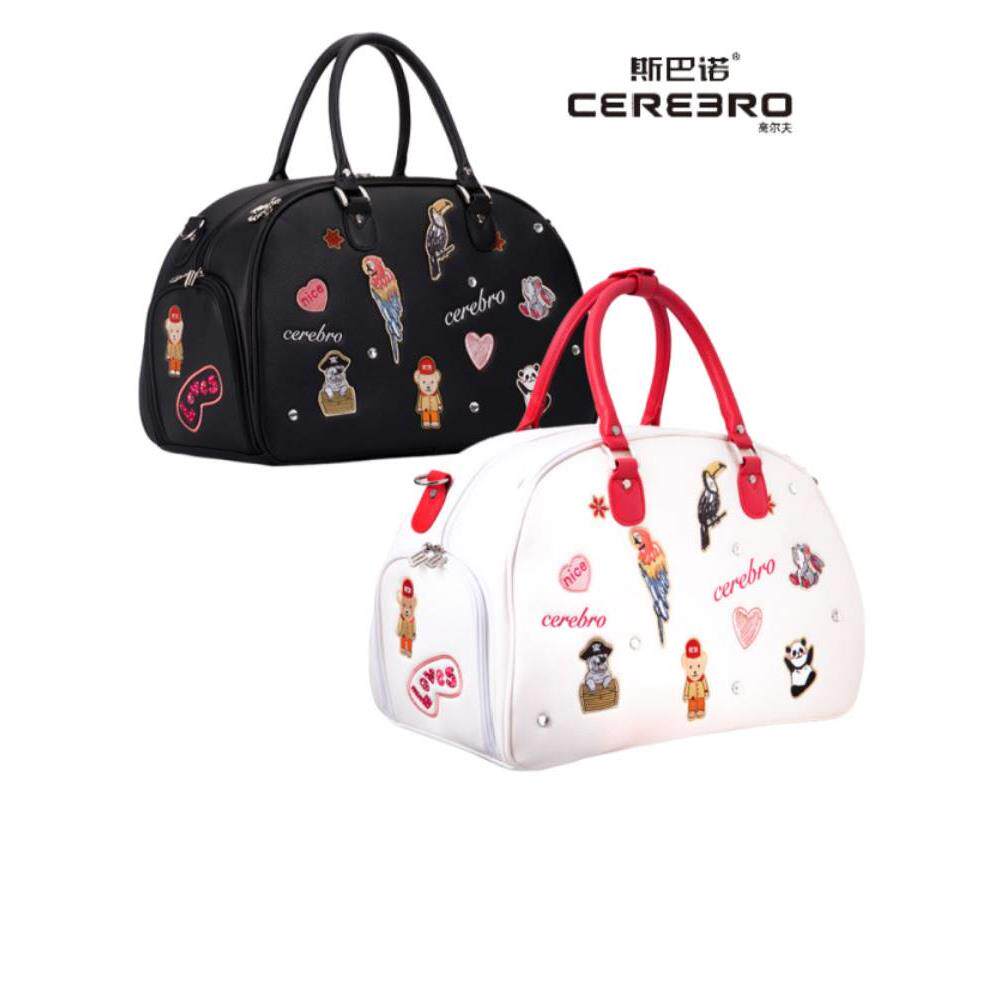 cerebro斯巴诺高尔夫女士衣物包卡通刺绣手提球包golf皮革服装包
