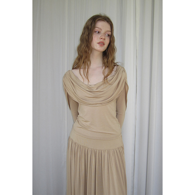 miorastudio樱花粉荡领露背上衣