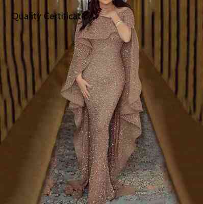 Two pieces of sexy shawl sequin dress