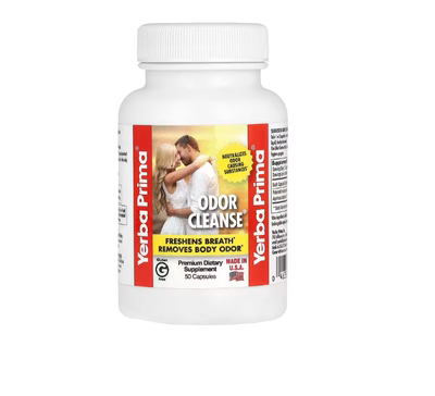 美国Yerba Prima Odor 清体净体片蘑菇提取物 口气清新 50 粒胶囊