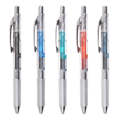 派通速干中性笔按动黑色水笔透明