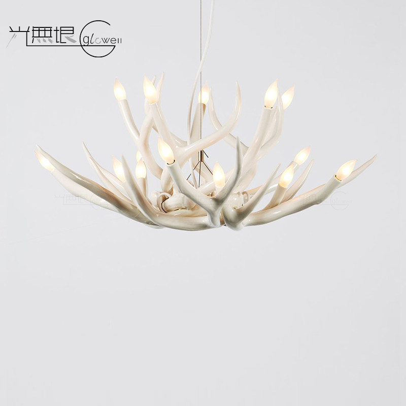 美国进口Roll&Hill现代简约陶瓷客厅餐厅卧室Antler 10鹿角吊灯_虎窝淘