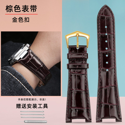 2025新款代用适用于适配GEYA格雅腕表78081G 78095G真皮手表带男
