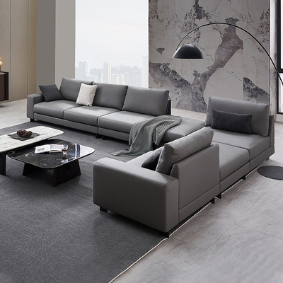 全友家居 门店同款 宜北家 意式极简 20556 组合转角真牛皮沙发