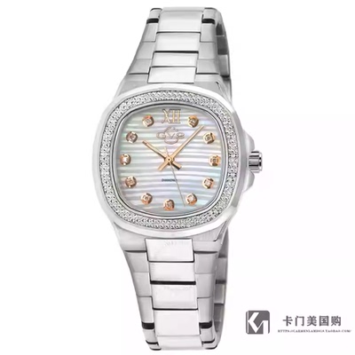 Gevril/雪飞33mm贝母真钻女士石英表#18201