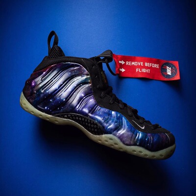 耐克Nike银河星系喷篮球鞋中帮蓝