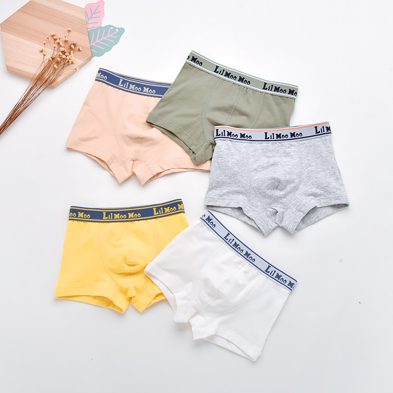 ETXJUST儿童内裤棉男童小童中大童平角衩底裤四角裤男孩短裤_虎窝淘