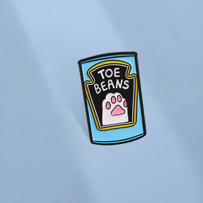 可爱猫爪肉垫胸针 Toe Beans 趣味英文宠物徽章 卡通动物金属配饰