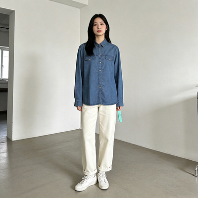 Mk*华fei 线在售200r@莱赛尔面料垂感不错！经典复古通勤休闲衬衫