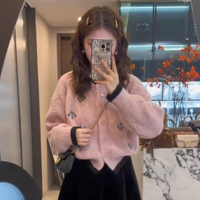 新款春季穿搭毛衣慵懒高级感小个子甜美减龄洋气百搭上衣服