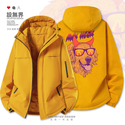 狗狗头像金毛犬大暖男铲棉服外套